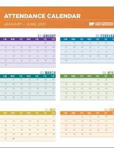 2021 Attendance Calendar | Bargaining 2021